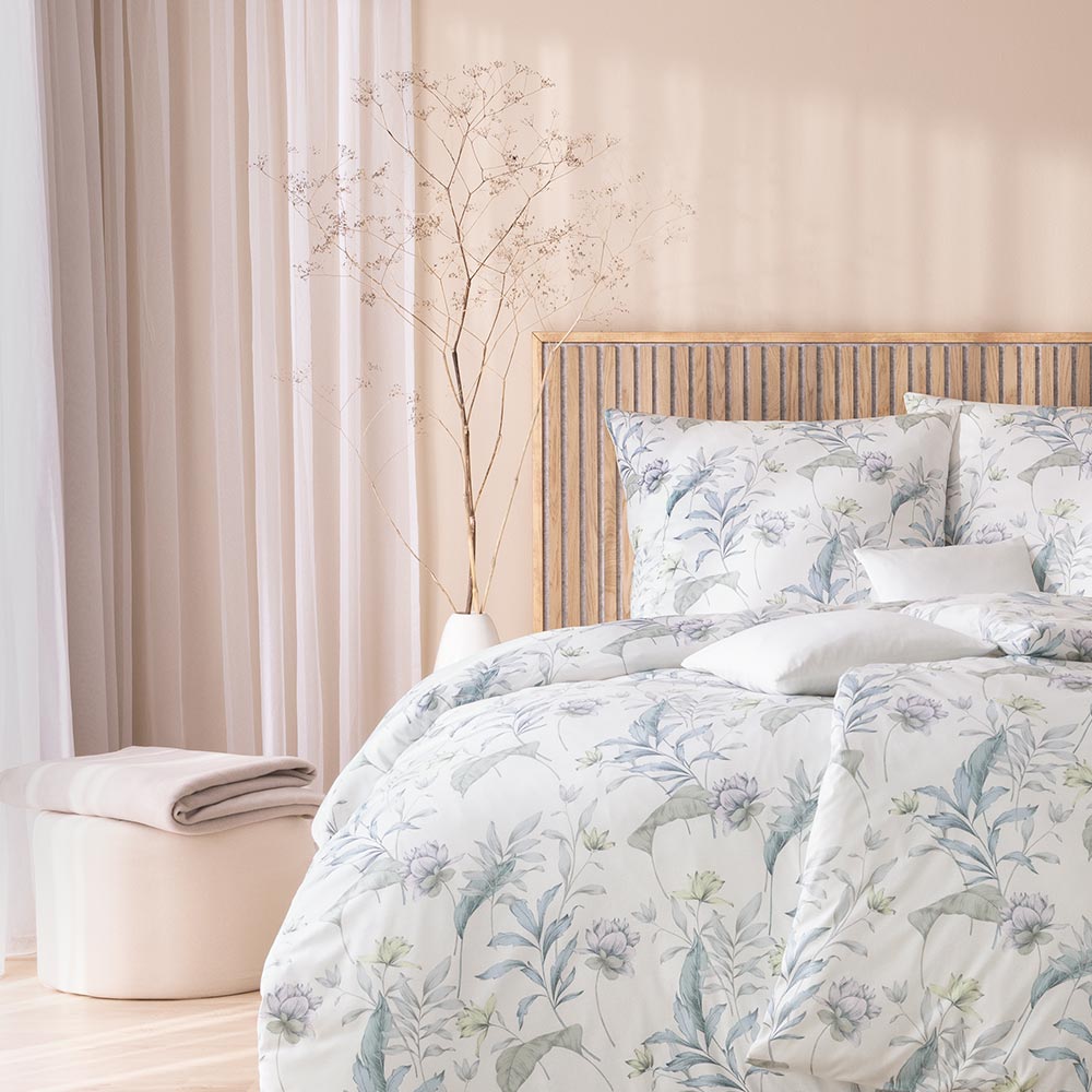 Bettwäsche Susanne Multicolor – Mako-Interlock-Jersey, floral & bügelfrei | estella.de